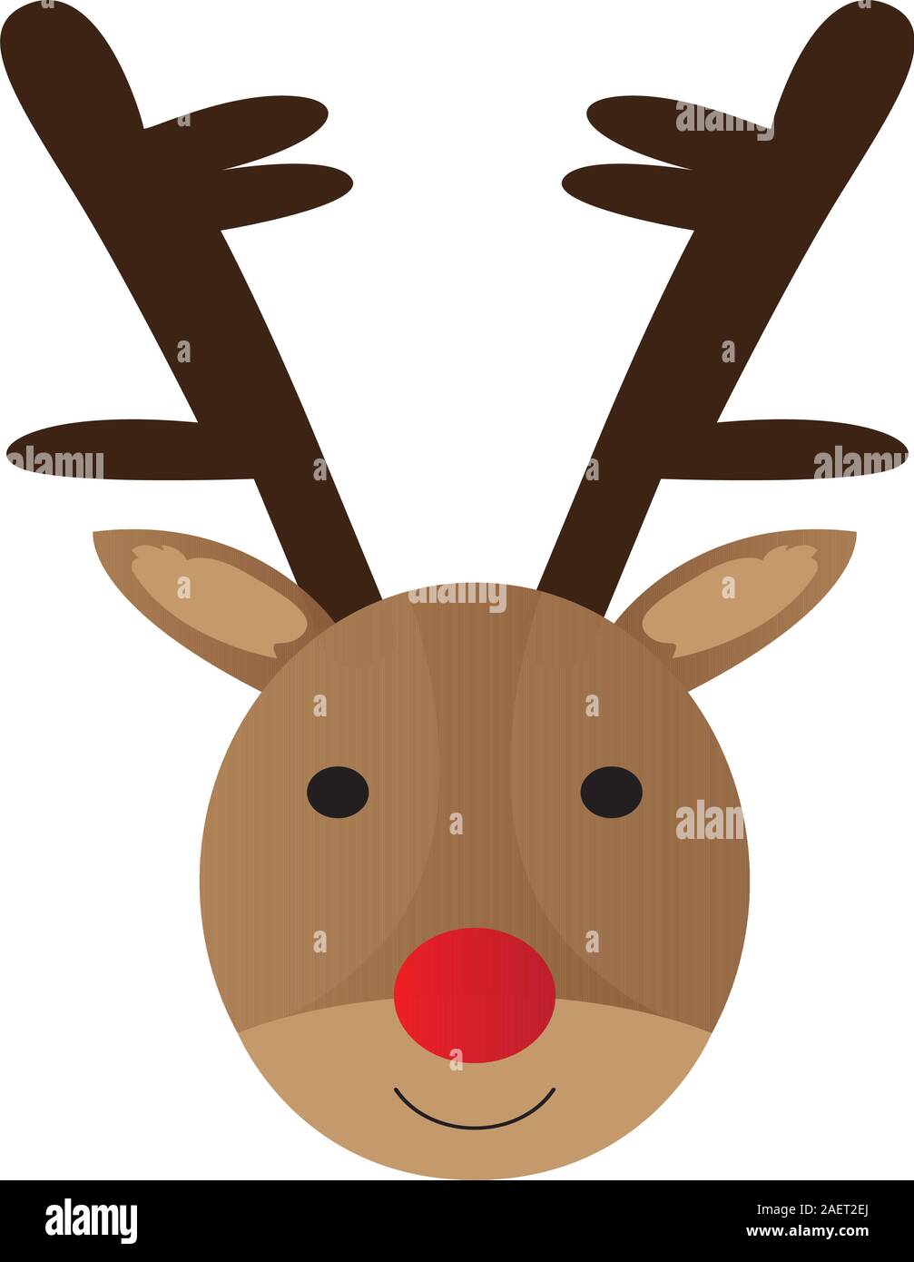 Isolated reindeer head icon on a white background - Vector illustration ...