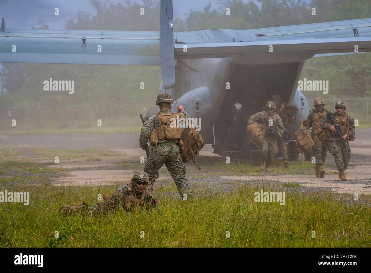 U.S. Marines with 1st Battalion, 3rd Marine Regiment, set up a ...