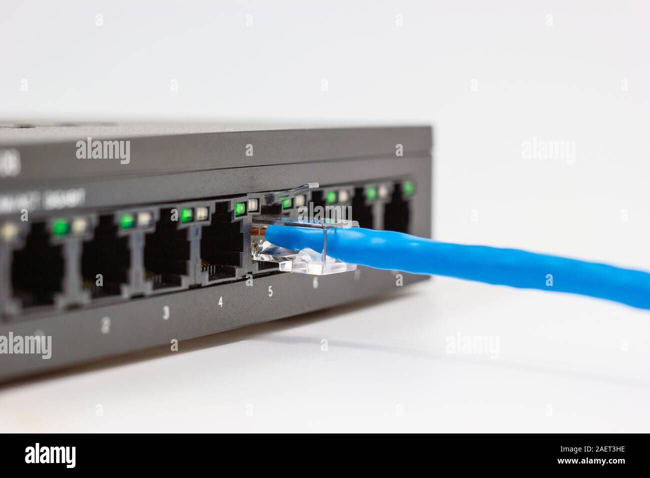 The network cables to connect Lan port, concept Communication ...