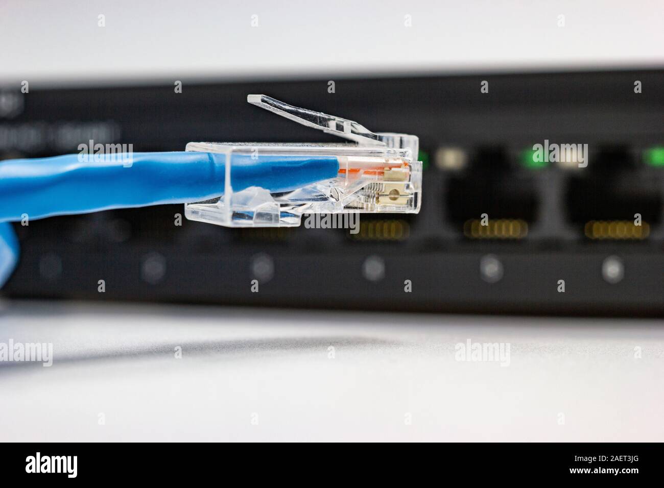 The network cables to connect Lan port, concept Communication ...