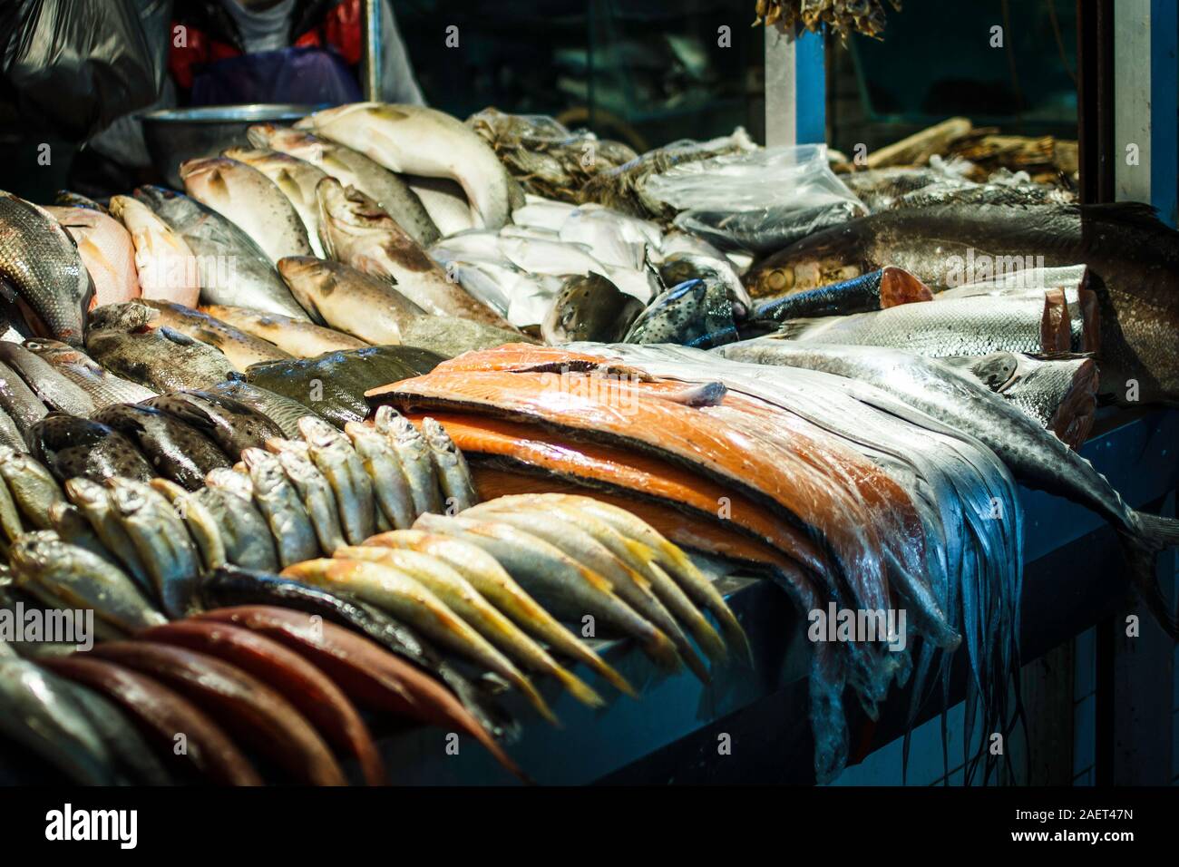 Fish assortment at Chinese fish market in Beijing Stock Photo - Alamy