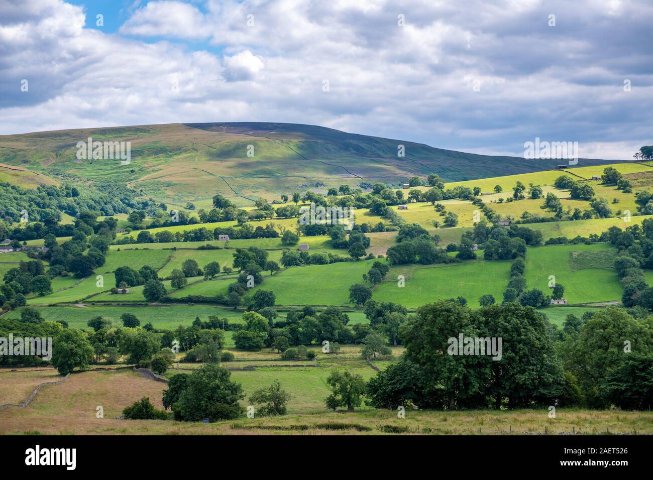 The rolling hills of the Yorkshire countryside, Yorkshire, UK Stock ...