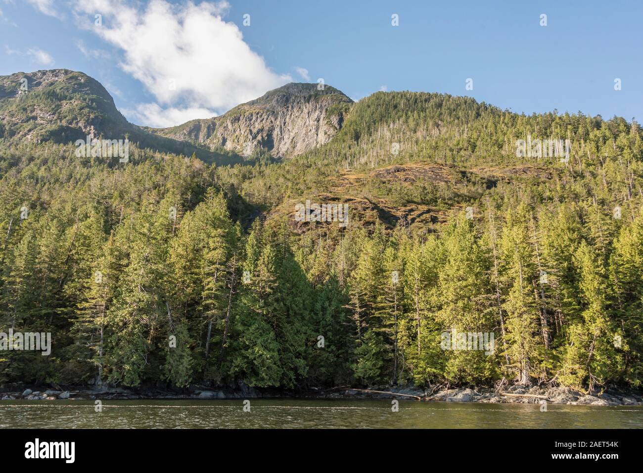 Rugged mountain scenery along Grenville Channel, north coastal British ...