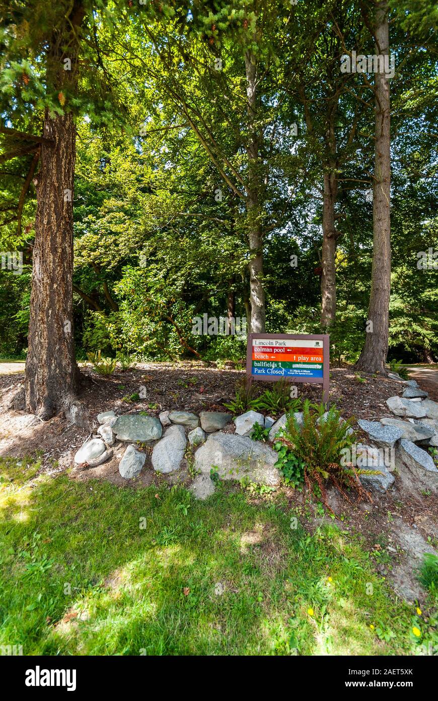Signage in Lincoln Park with information of the area for visitors in ...