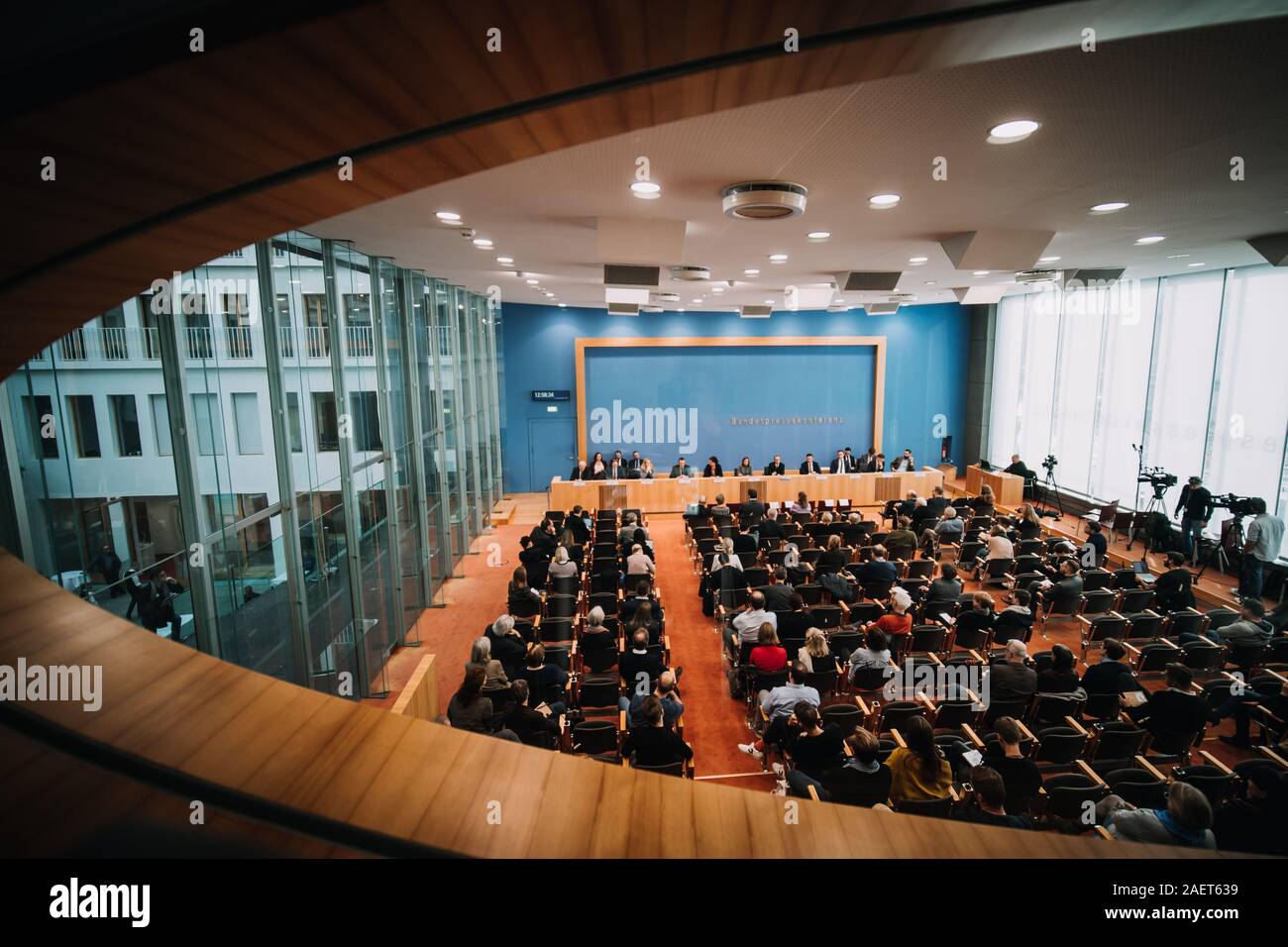 inside conference room of German Bundespressekonferenz in Berlin Stock ...