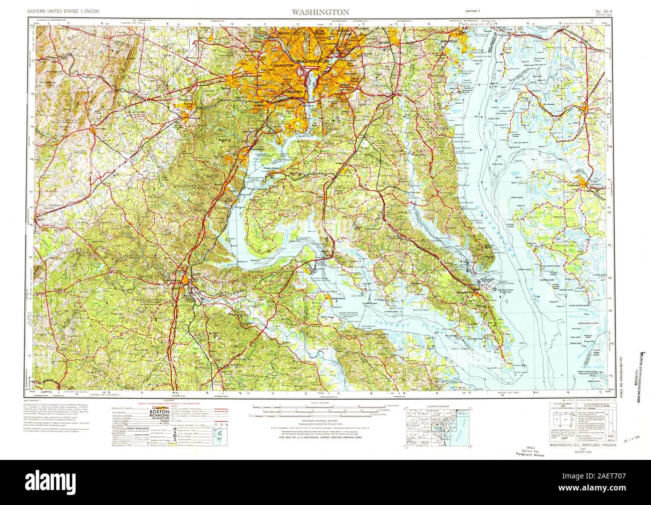 Washington dc topography map hi-res stock photography and images - Alamy