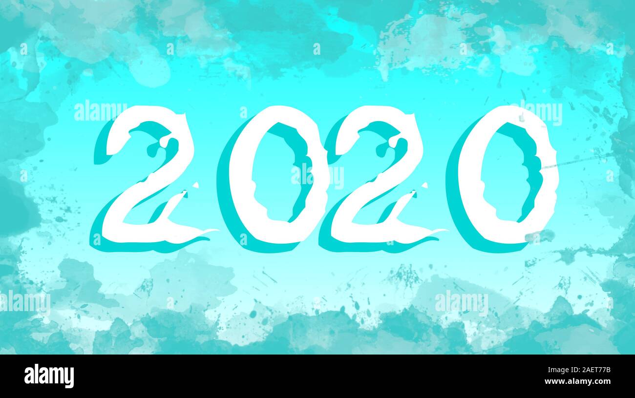 New Year Banner 2020 in blue and white Stock Photo - Alamy