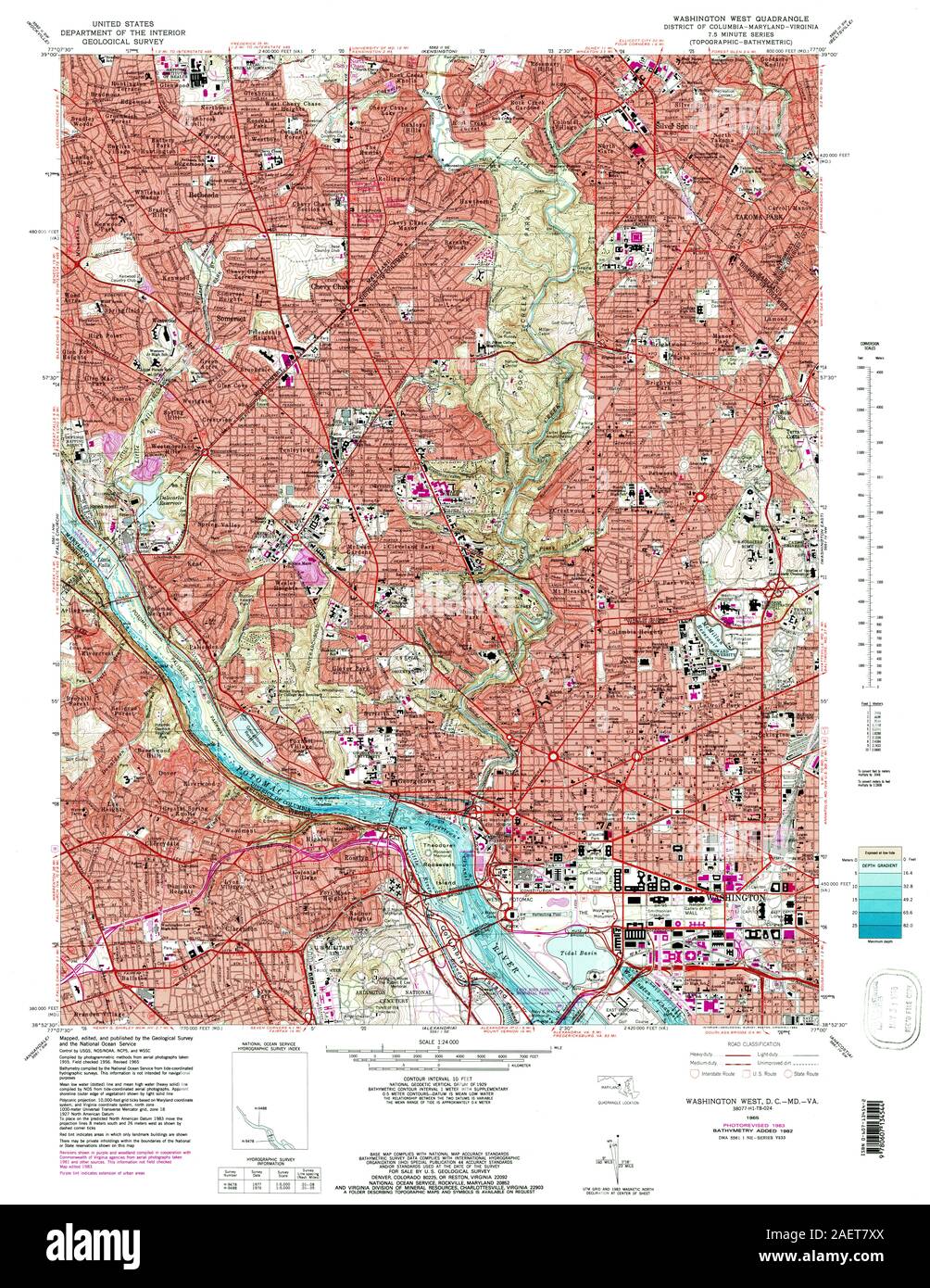 Washington dc topography map Cut Out Stock Images & Pictures - Alamy