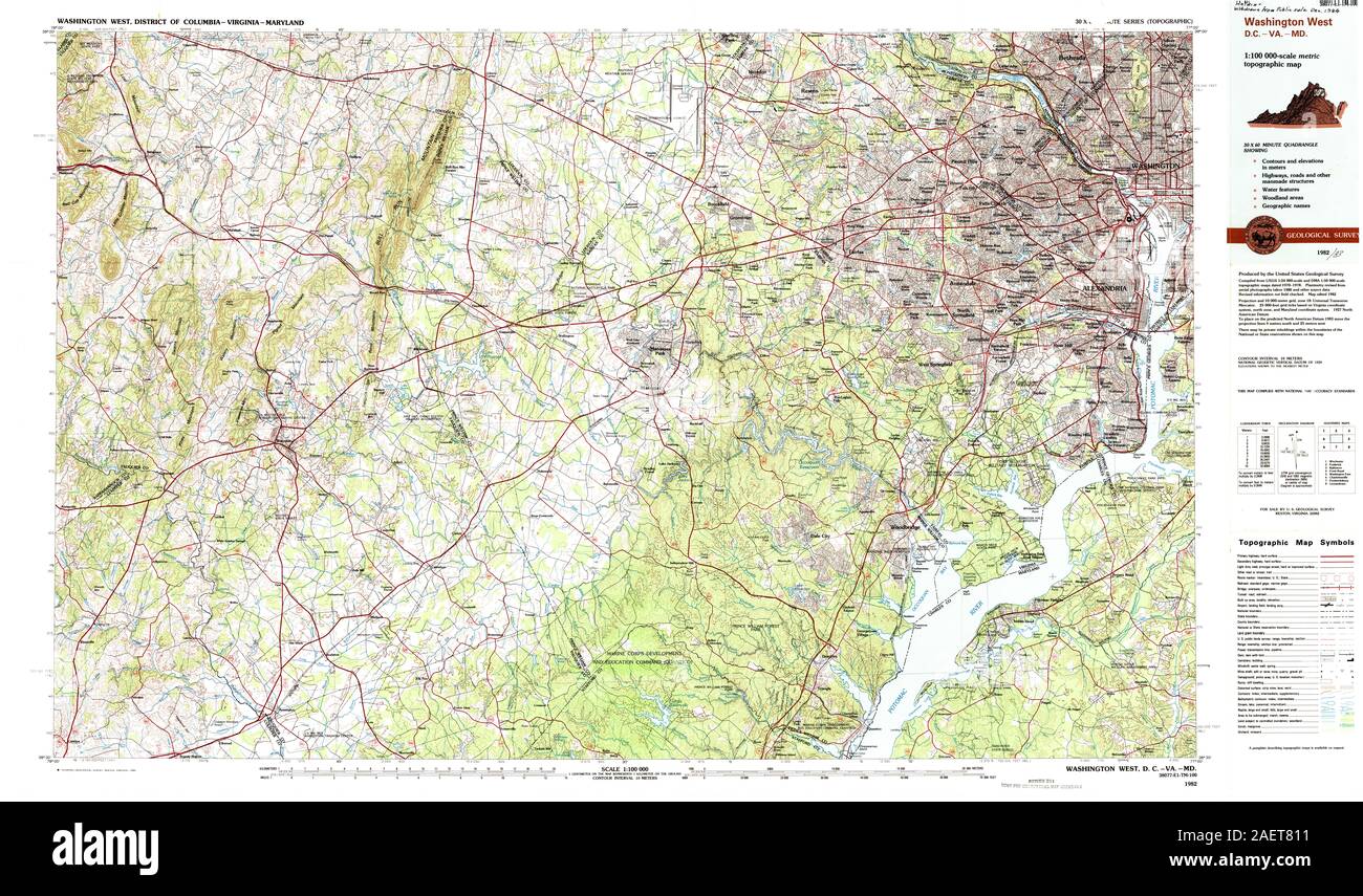 Washington dc topography map Cut Out Stock Images & Pictures - Alamy
