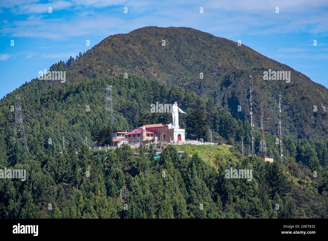 The statue of the Virgin of Guadalupe graciously watching over Bogot ...