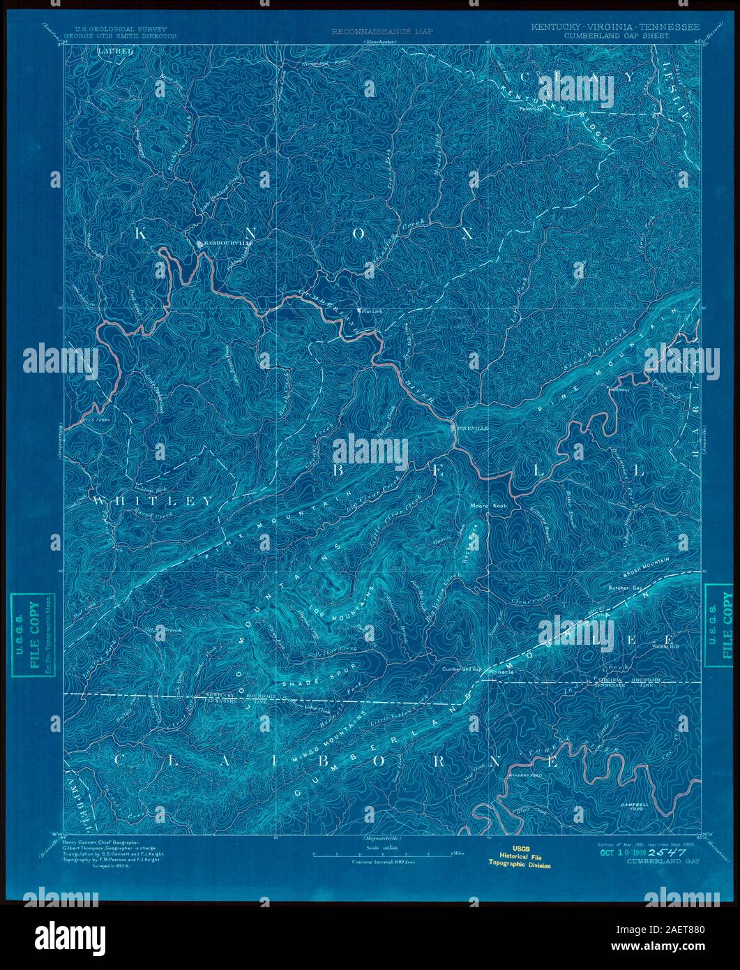 KY Cumberland Gap 804155 1891 125000 Inverted Stock Photo - Alamy