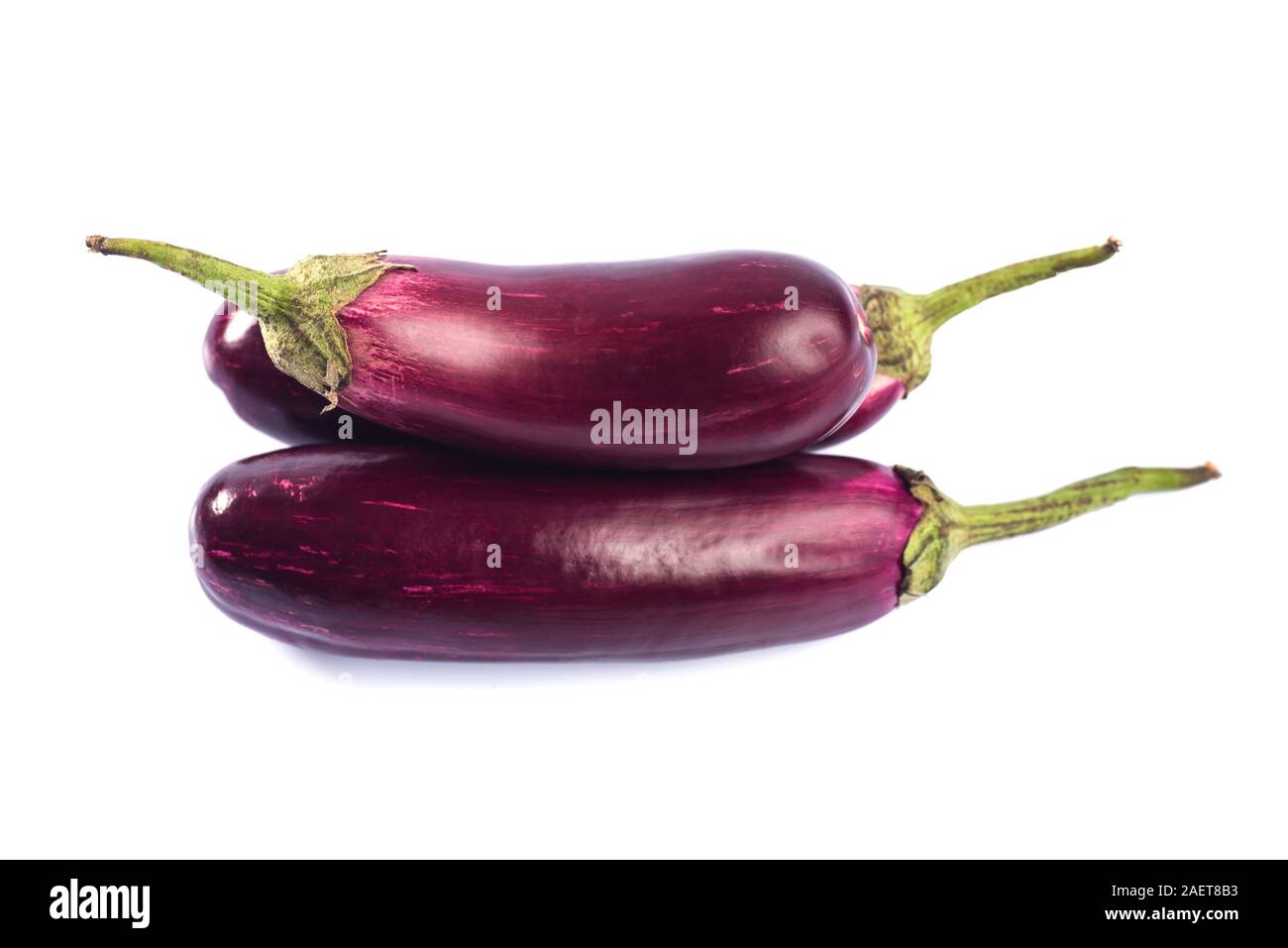 Eggplant or aubergine or brinjal vegetable isolated on a white ...