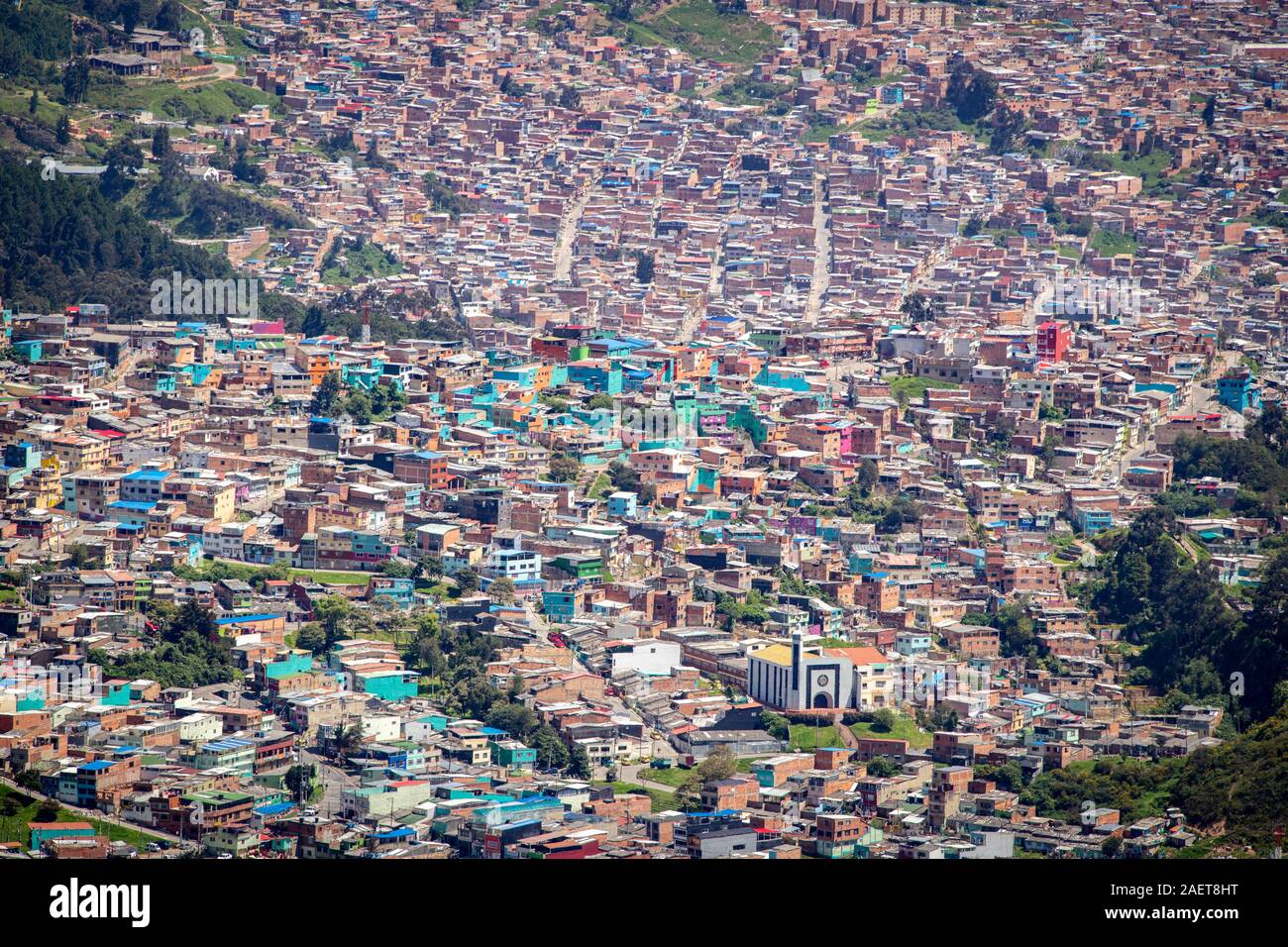 An aerial shot of a colorful favela , Bogot‡ , Colombia Stock Photo - Alamy