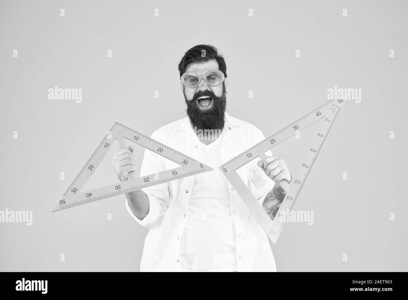 Giant ruler Black and White Stock Photos & Images - Alamy