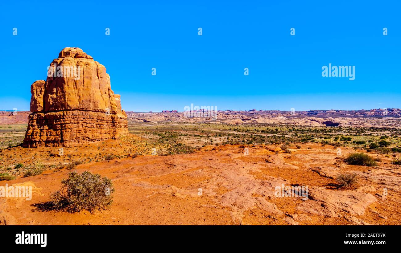 The tall and fragile sandstone Rock Pinnacles in the desert landscape ...