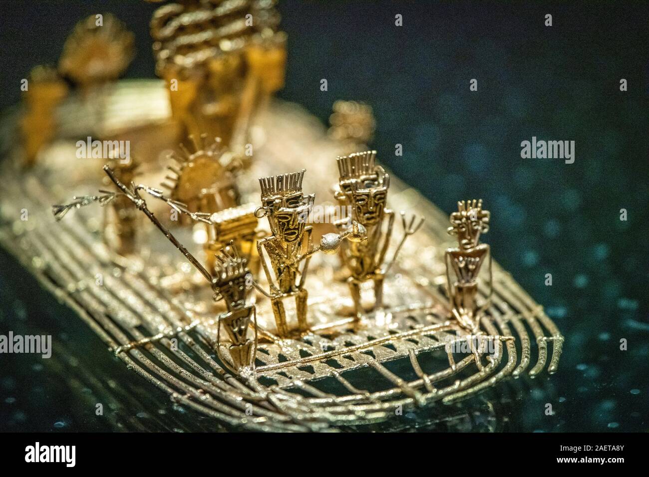 Golden Colombian artifacts housed within the Banco de la República Gold ...
