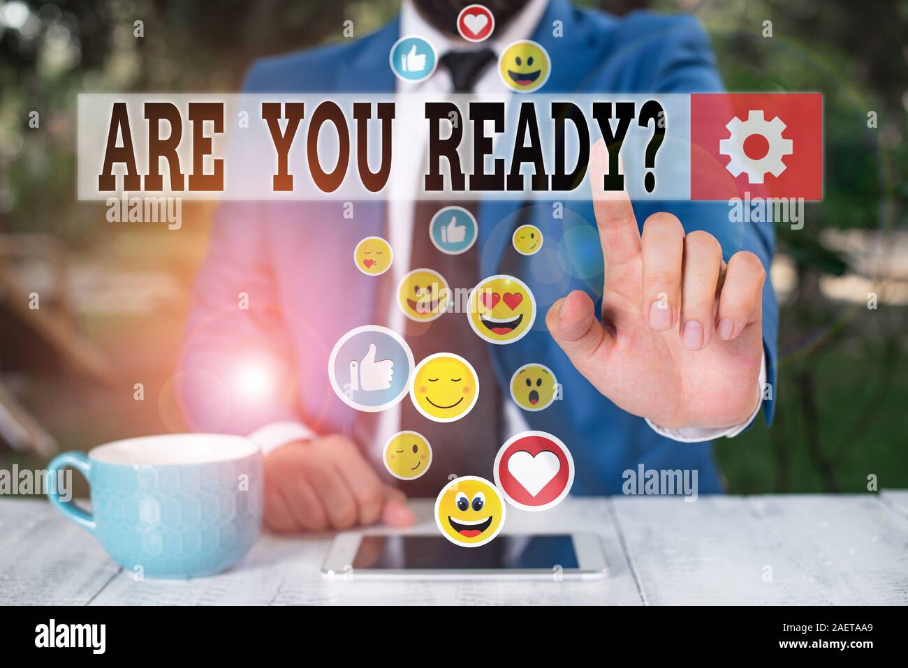 Conceptual hand writing showing Are You Ready Question. Concept meaning ...