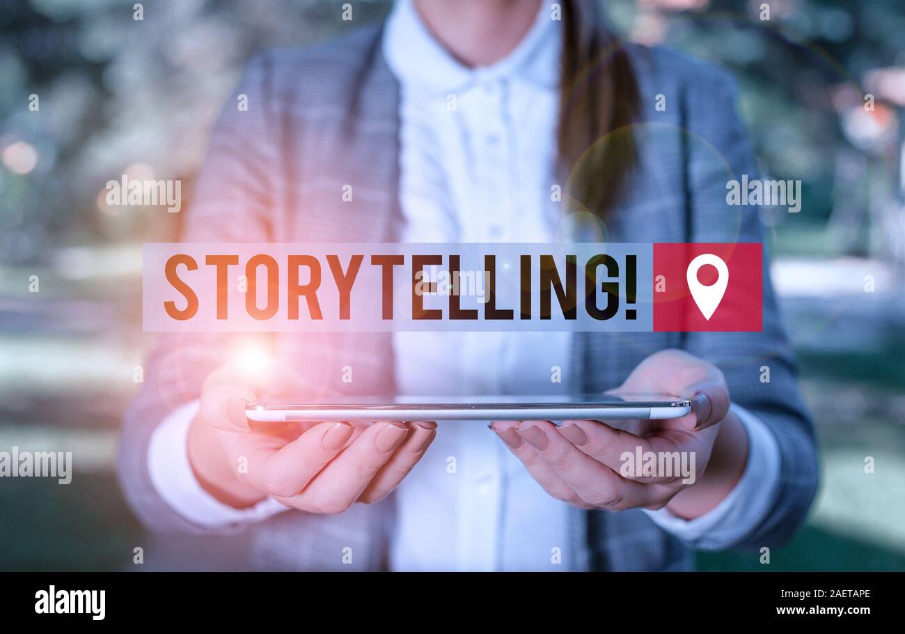 Writing note showing Storytelling. Business concept for activity ...