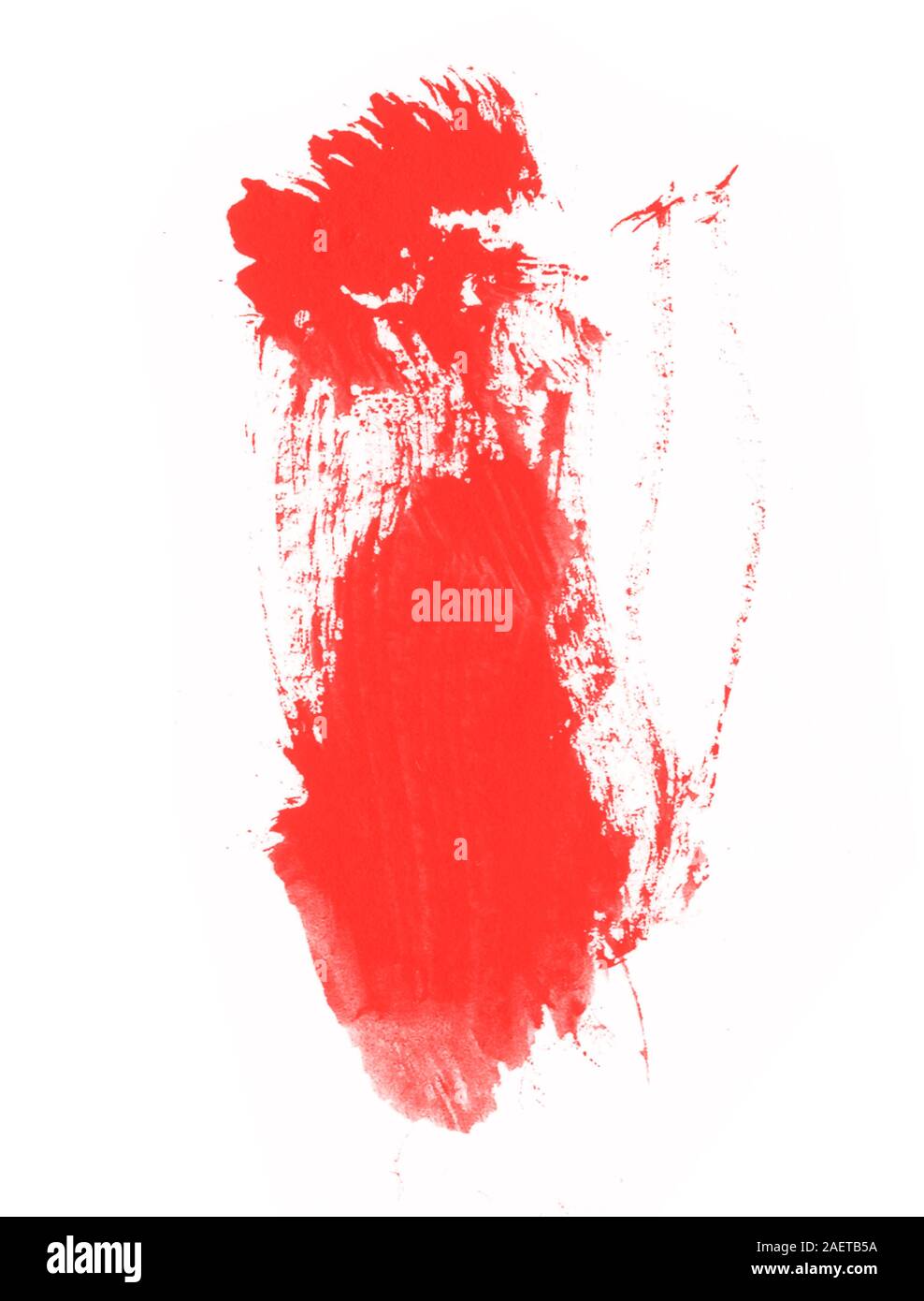 Beautiful red watercolor smear isolated on white background Stock Photo ...
