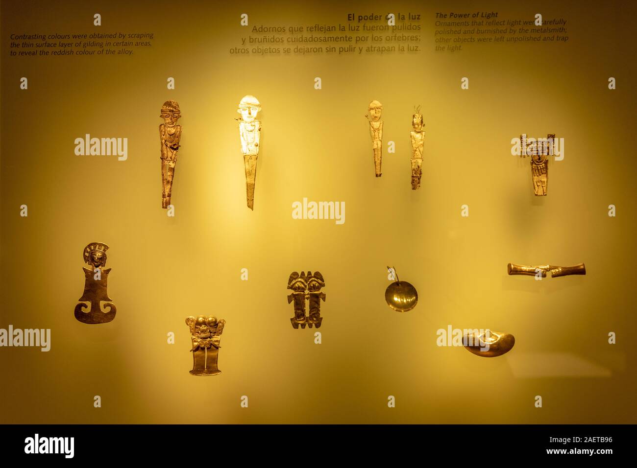 Golden Colombian artifacts housed within the Banco de la República Gold ...