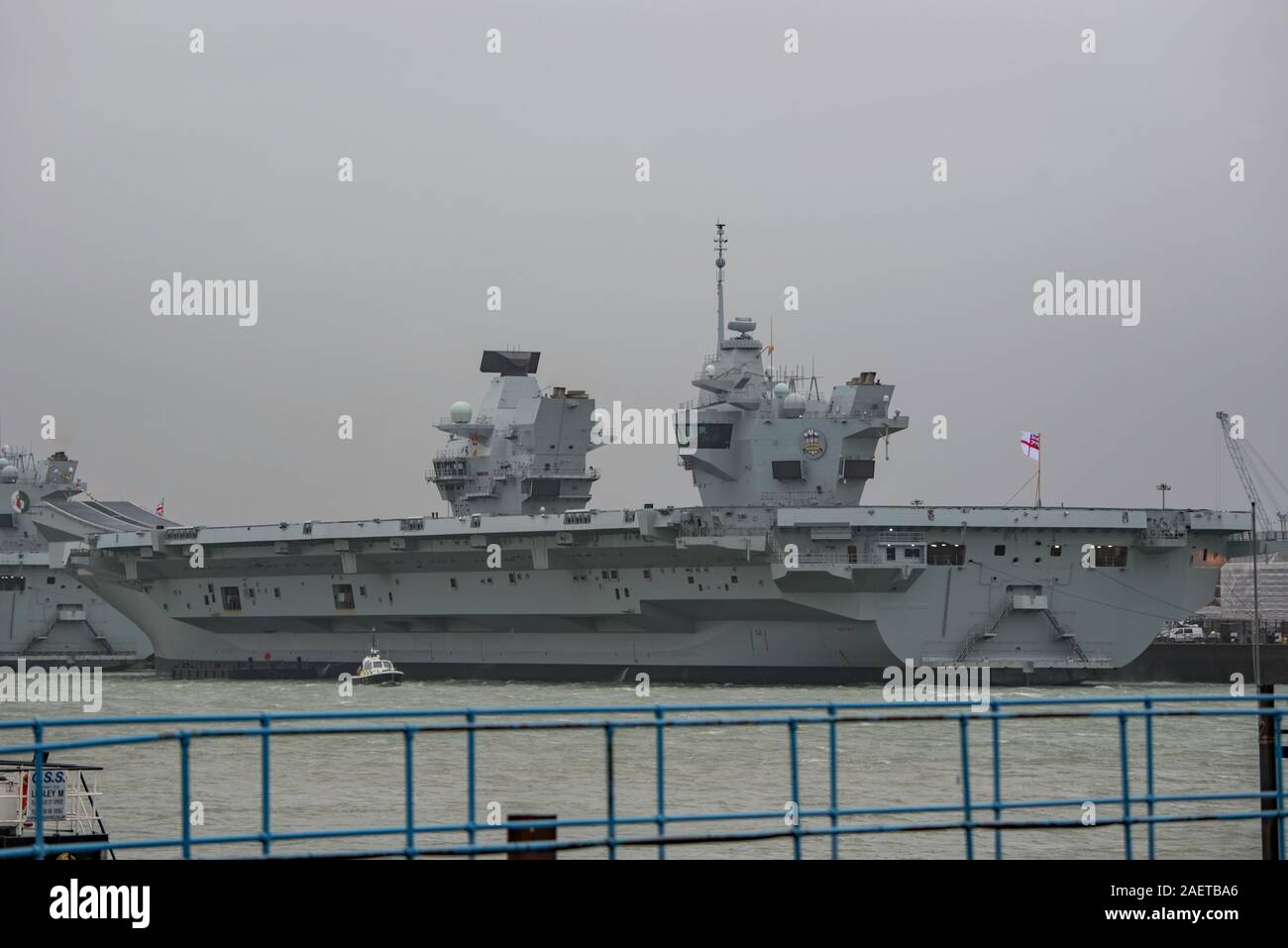 It was a wet and windy day at Portsmouth Naval Base, UK for the Royal ...