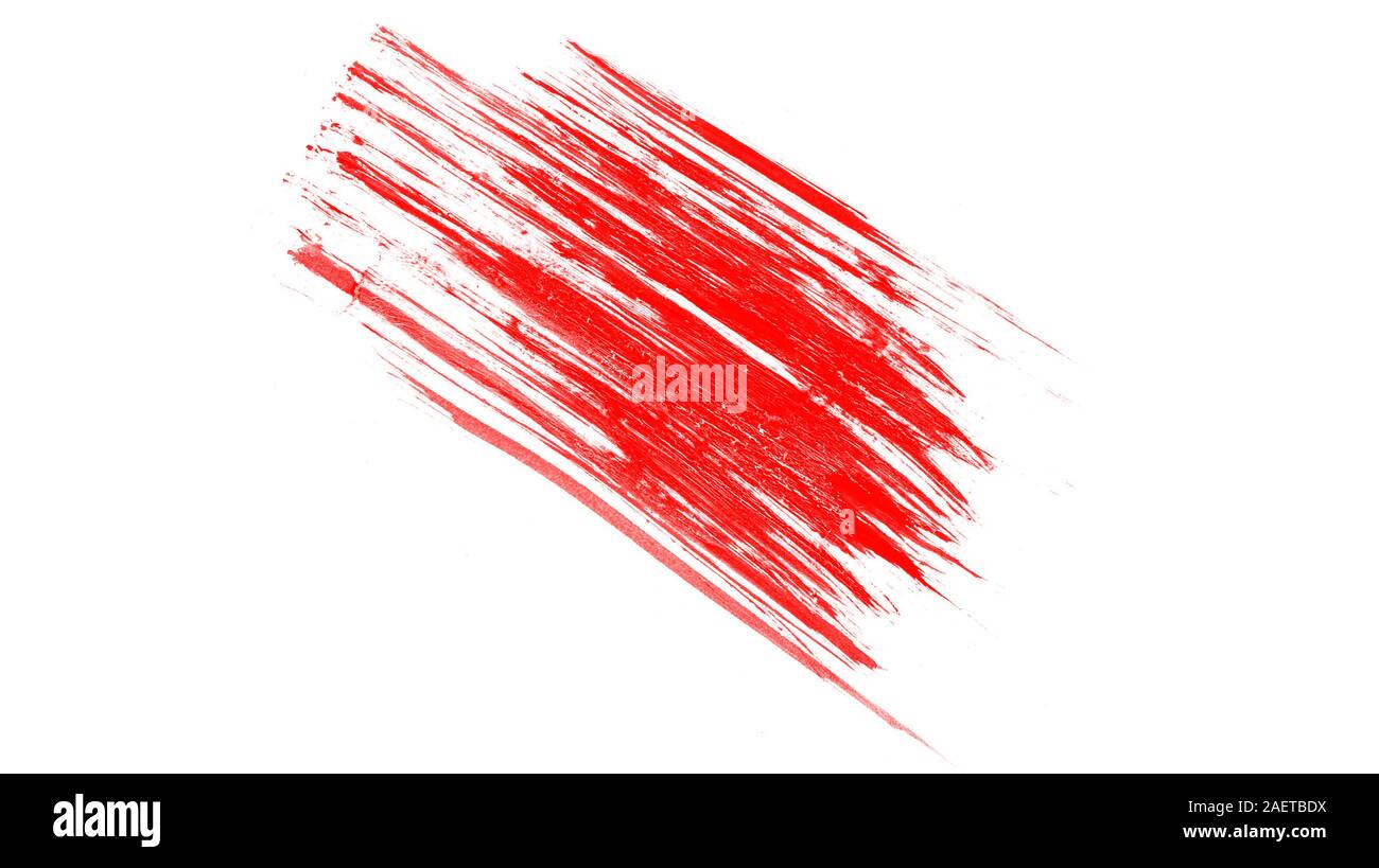 Watercolor smear isolated on white. Red brush background Stock Photo ...