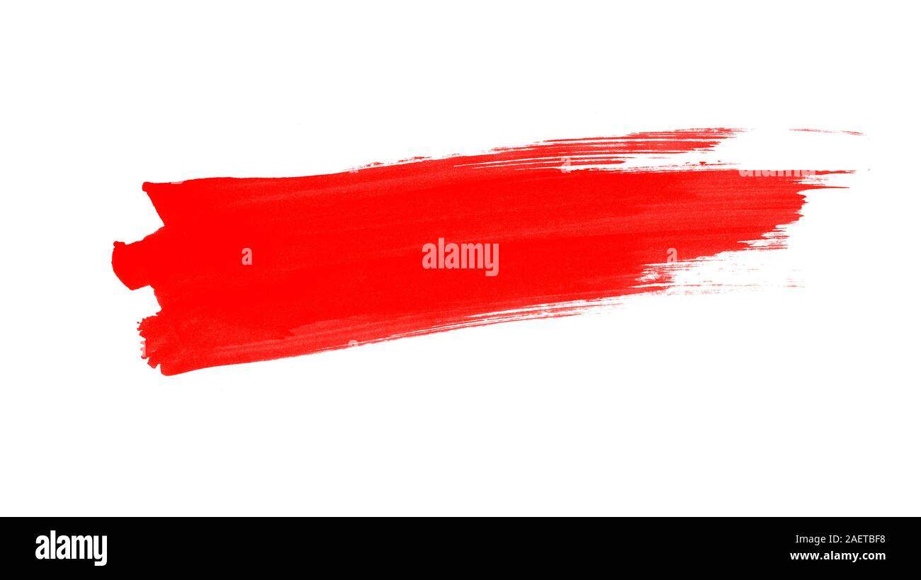 Red watercolor smear. Red smear isolated on white background Stock ...
