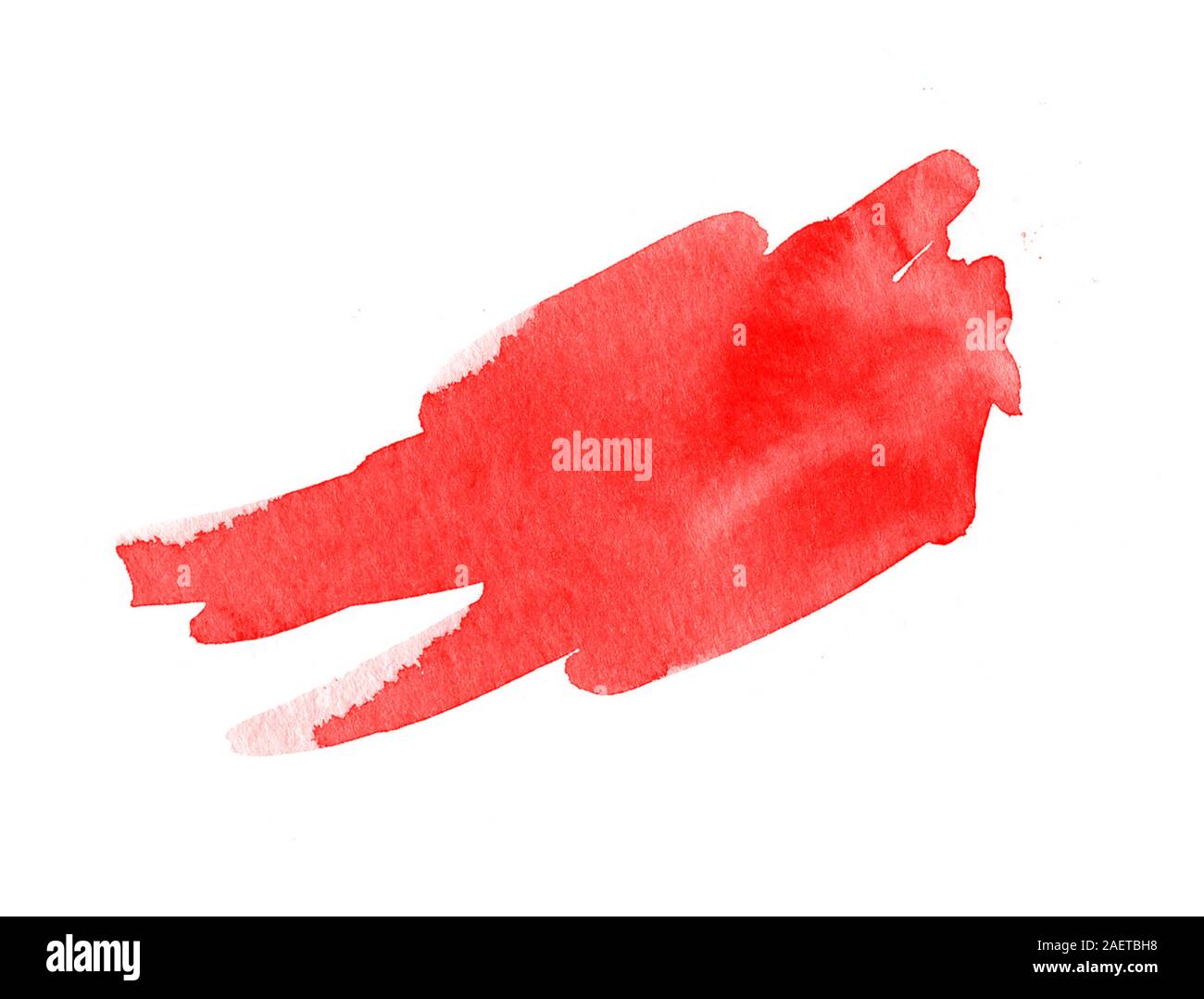 Red paint blot isolated on white background. Red paint brush Stock ...