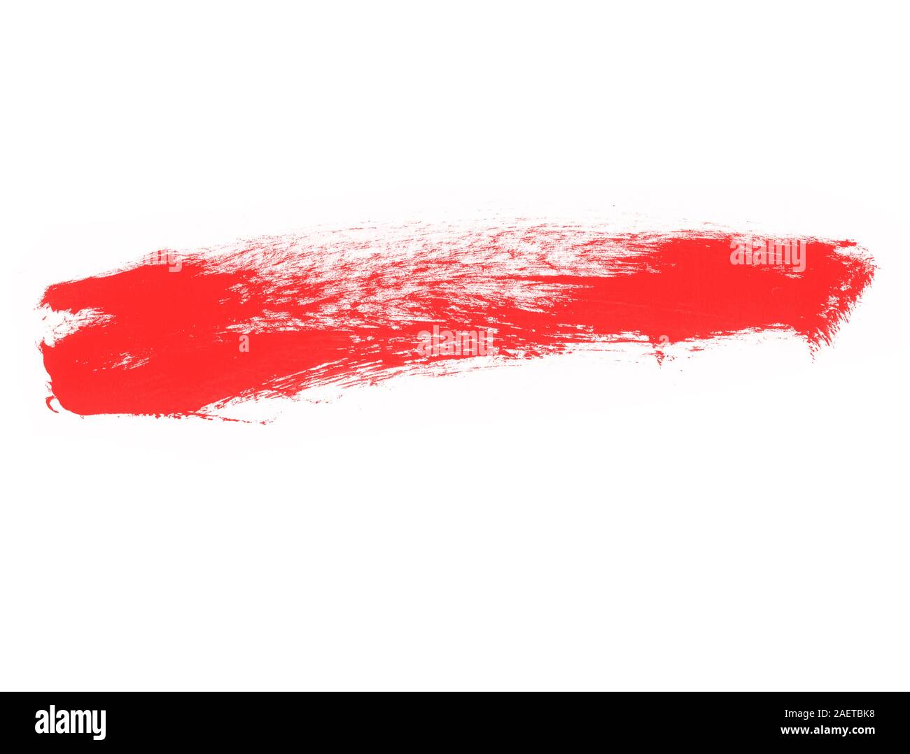 Red smear. Red stroke brush background. Paint line isolated on white ...