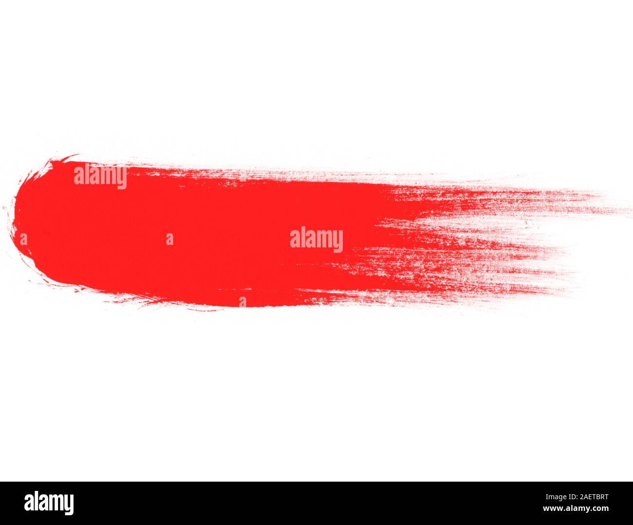 Red paint smear brush. Red paint isolated on white Stock Photo - Alamy