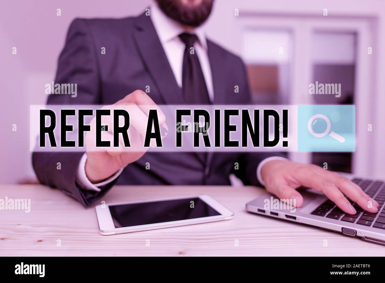 Word writing text Refer A Friend. Business photo showcasing direct ...