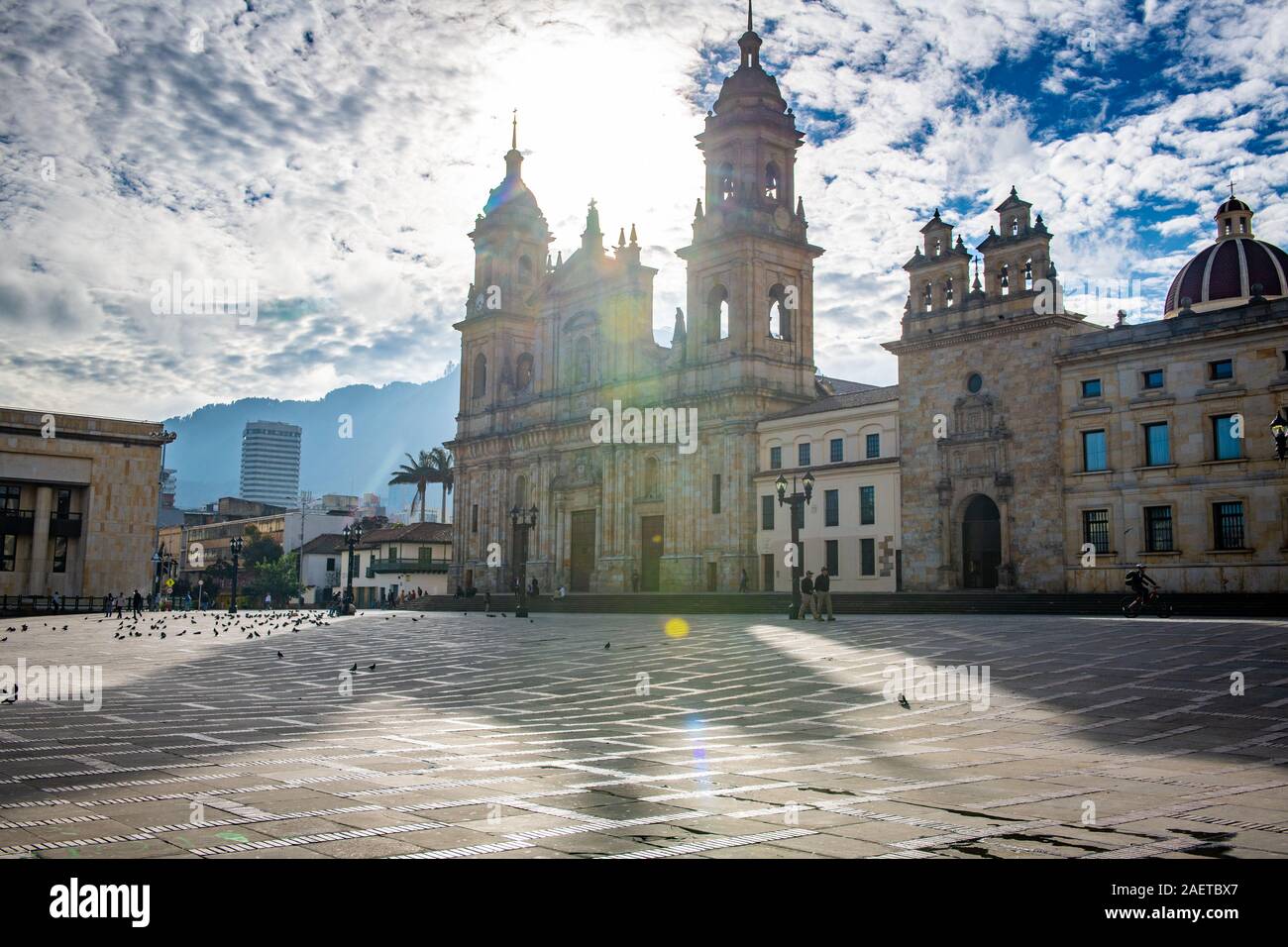 Primatial Cathedral of Bogot‡, Bolivar Square, Bogota, Colombia Stock ...