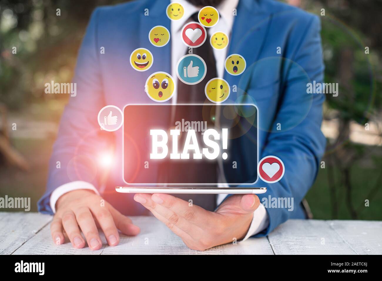Text sign showing Bias. Business photo showcasing inclination or ...