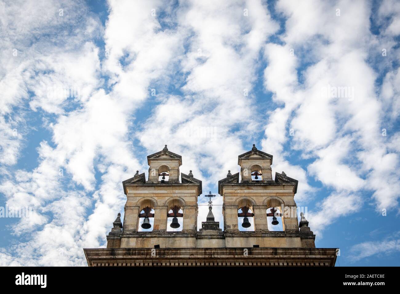 Primatial Cathedral of Bogot‡, Bolivar Square, Bogota, Colombia Stock ...