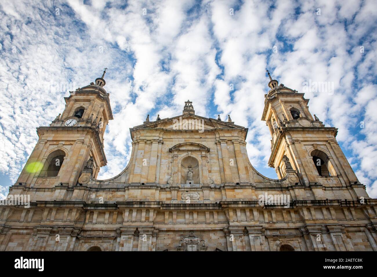 Primatial Cathedral of Bogot‡, Bolivar Square, Bogota, Colombia Stock ...