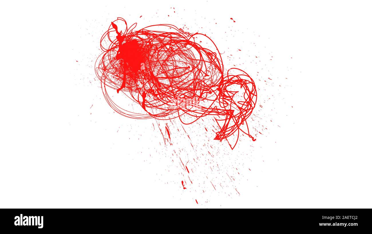 Beautiful red watercolor brush. Red splash isolated on white background ...