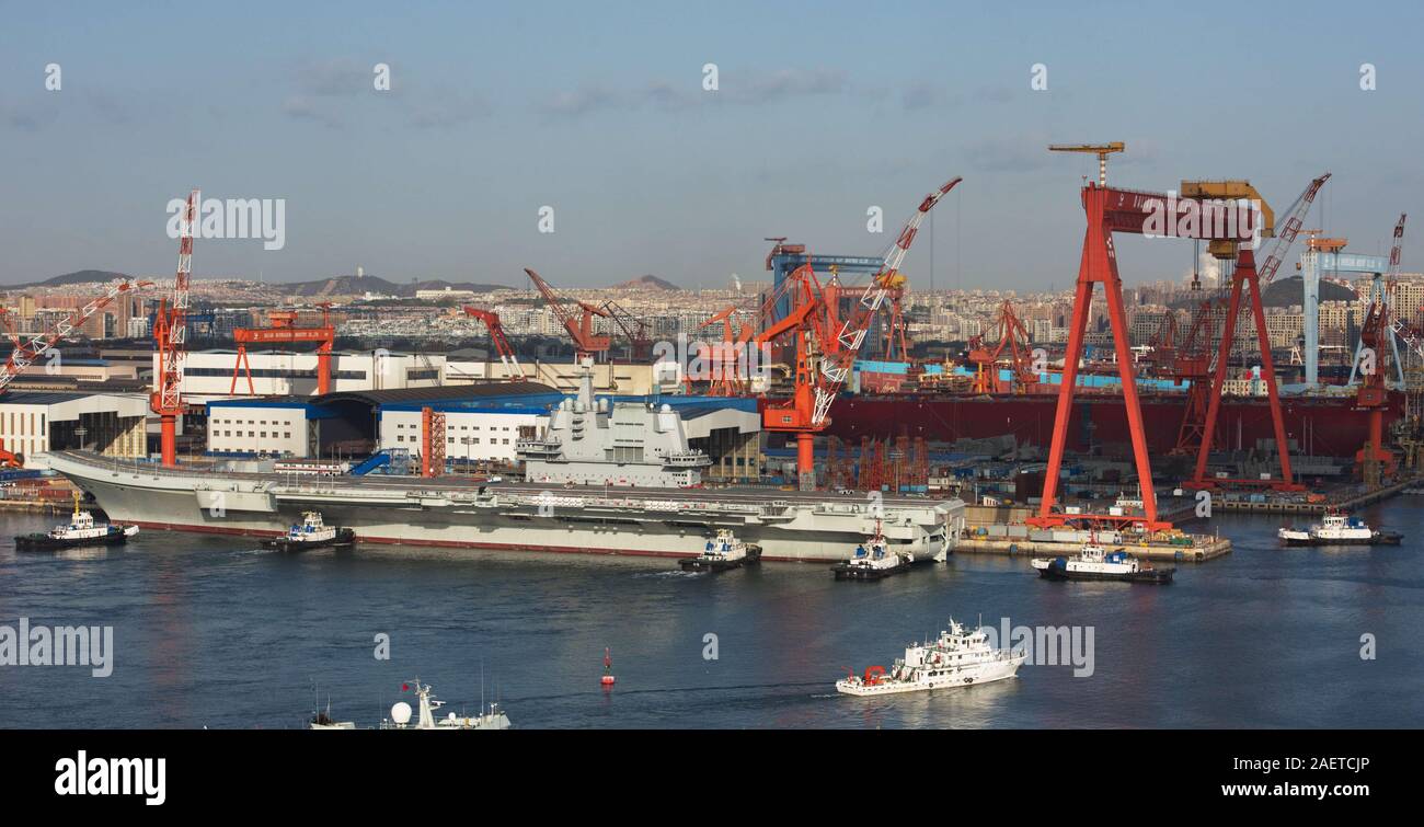 China's first domestically built aircraft carrier, the Type 001A ...