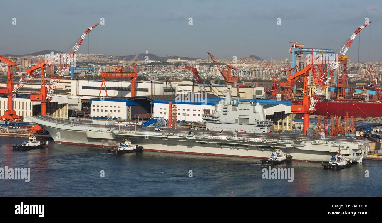 China's first domestically built aircraft carrier, the Type 001A ...
