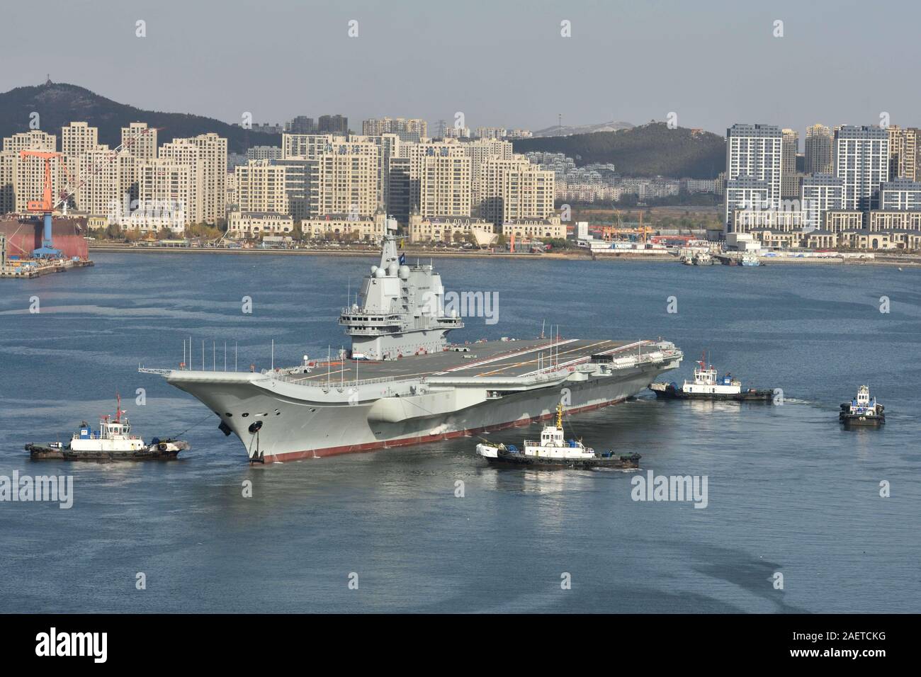 China's first domestically built aircraft carrier, the Type 001A ...