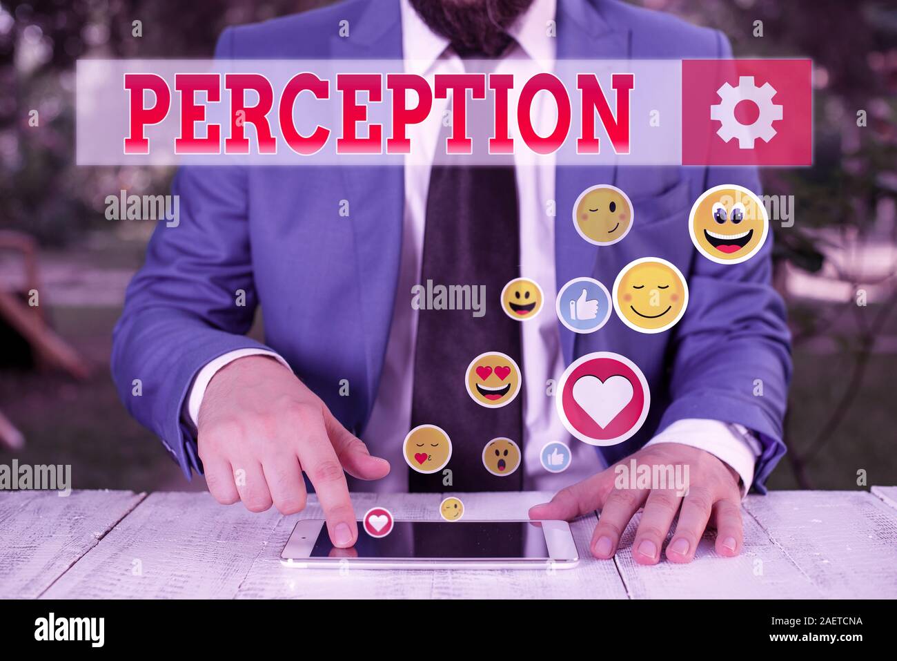 Conceptual hand writing showing Perception. Concept meaning individuals ...