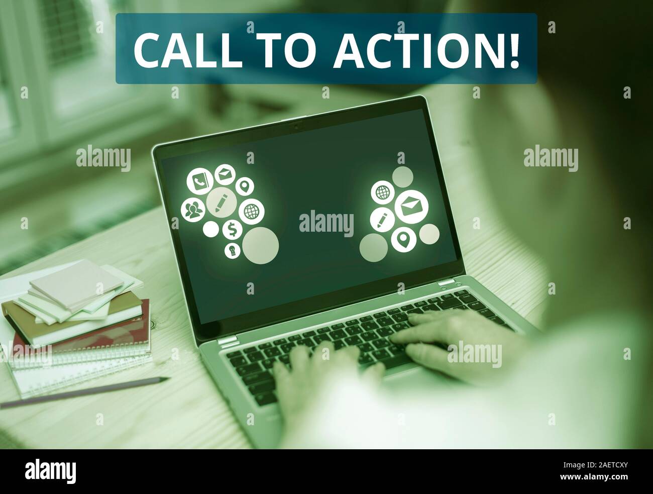 Text sign showing Call To Action. Business photo text exhortation do ...
