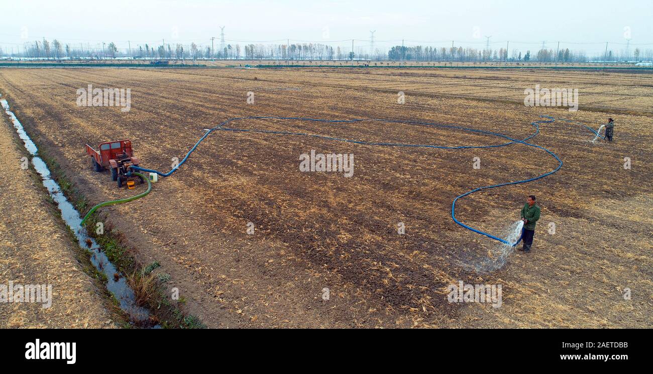 People use water pipes to guide water from the rivers at the north part ...