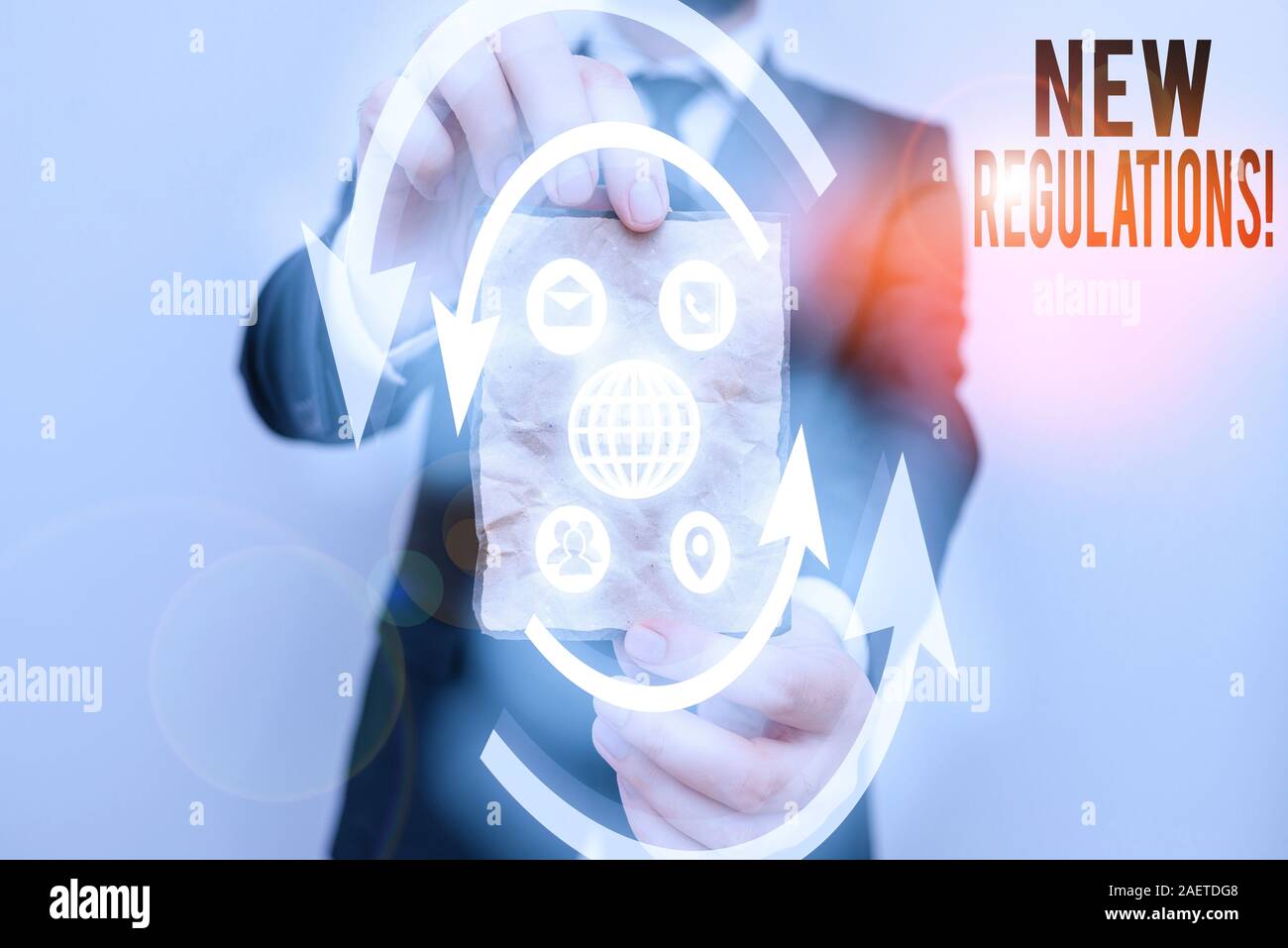 Conceptual hand writing showing New Regulations. Concept meaning rules ...