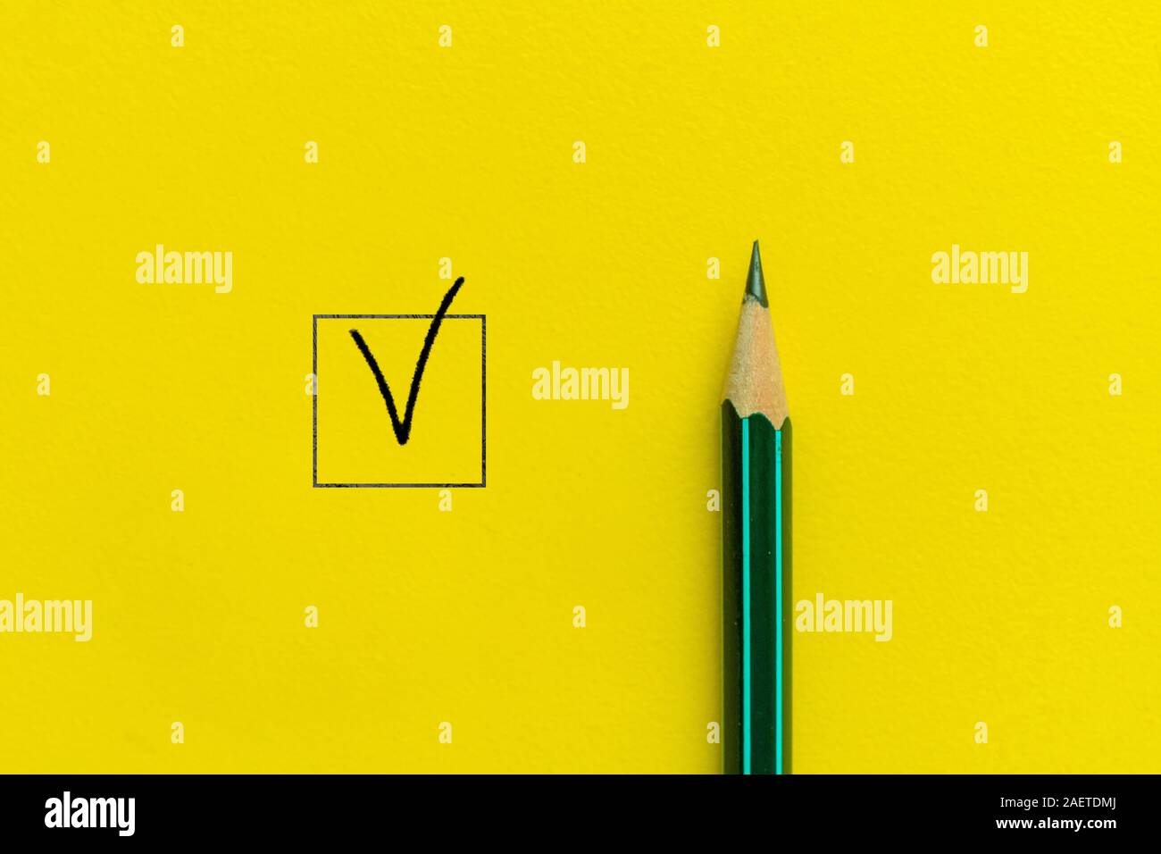 simple minimalism concept of the pen and the checkbox on the color ...