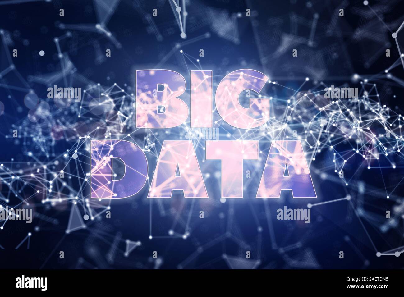 big data text on the connection technology background. the information ...