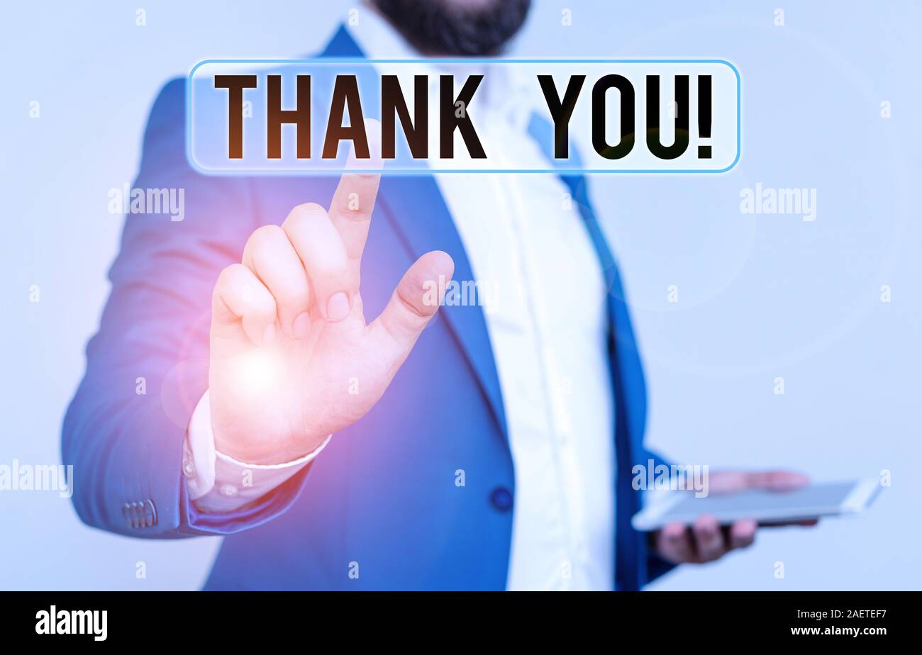 Conceptual hand writing showing Thank You. Concept meaning polite ...