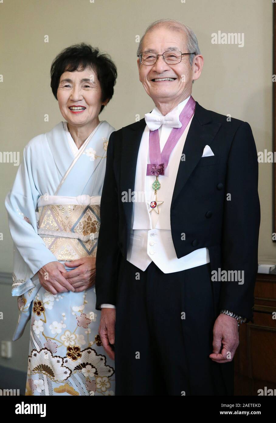 Stockholm, Sweden. 10th Dec, 2019. Japanese scientist Akira Yoshino and ...
