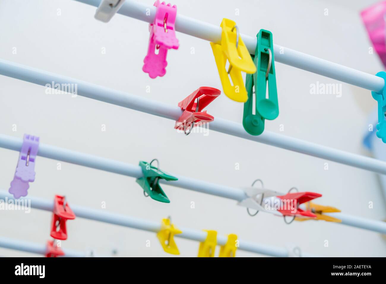 Colorful laundry pins on hi-res stock photography and images - Alamy