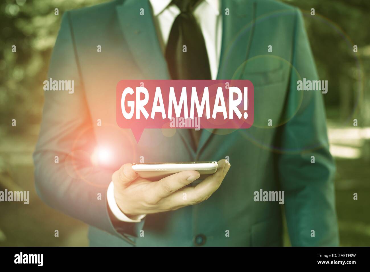 Text sign showing Grammar. Business photo text whole system structure ...