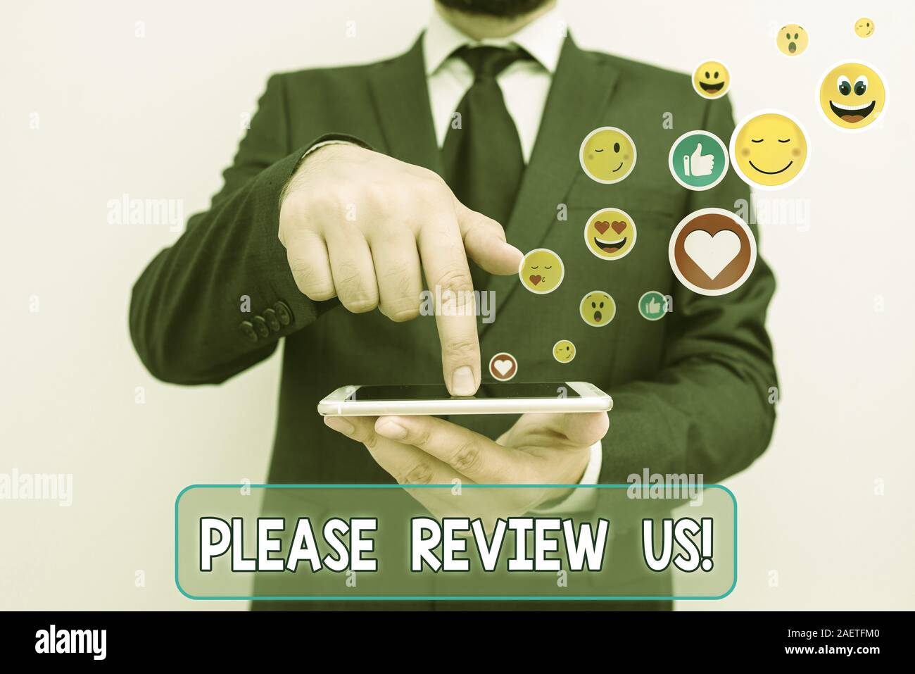 Conceptual hand writing showing Please Review Us. Concept meaning ...